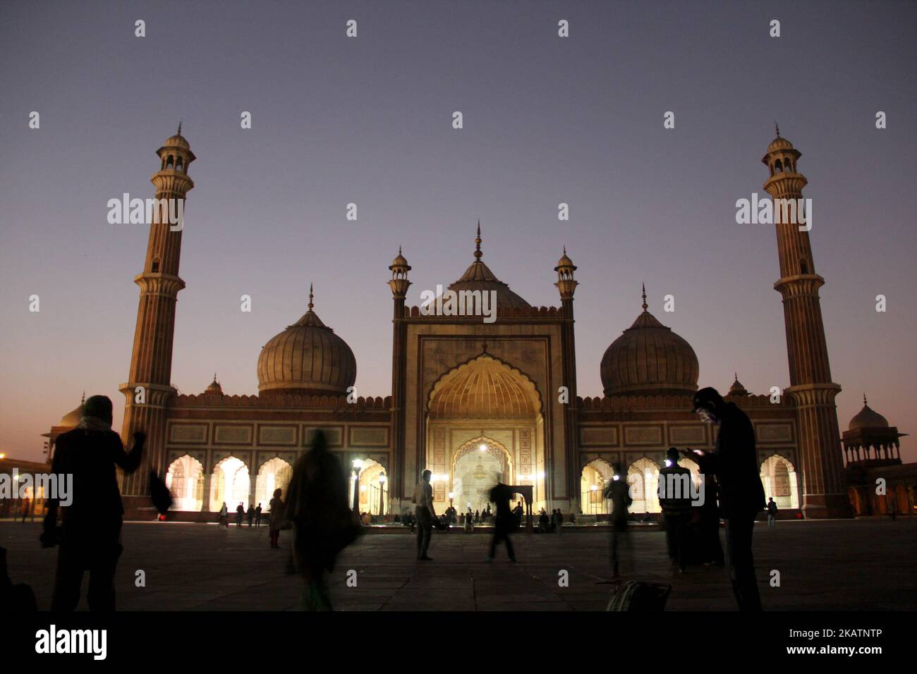 General view of Jama Masjid, Old Delhi, India. Jamia Masjid is one of ...