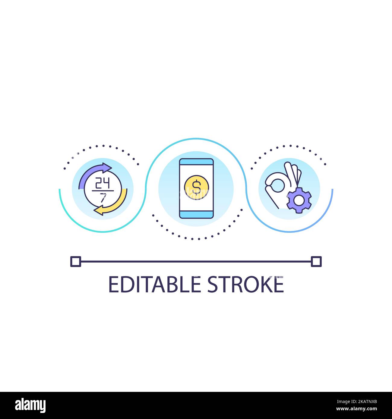 Check balance around the clock loop concept icon Stock Vector Image ...