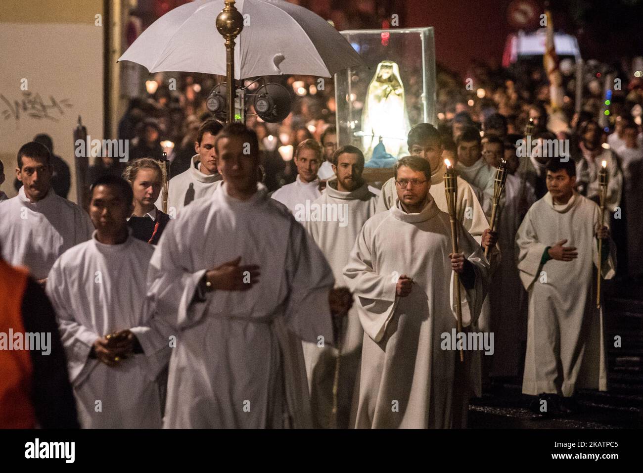 Traditional procession for the Virgin Mary of the primatiale Saint Jean ...