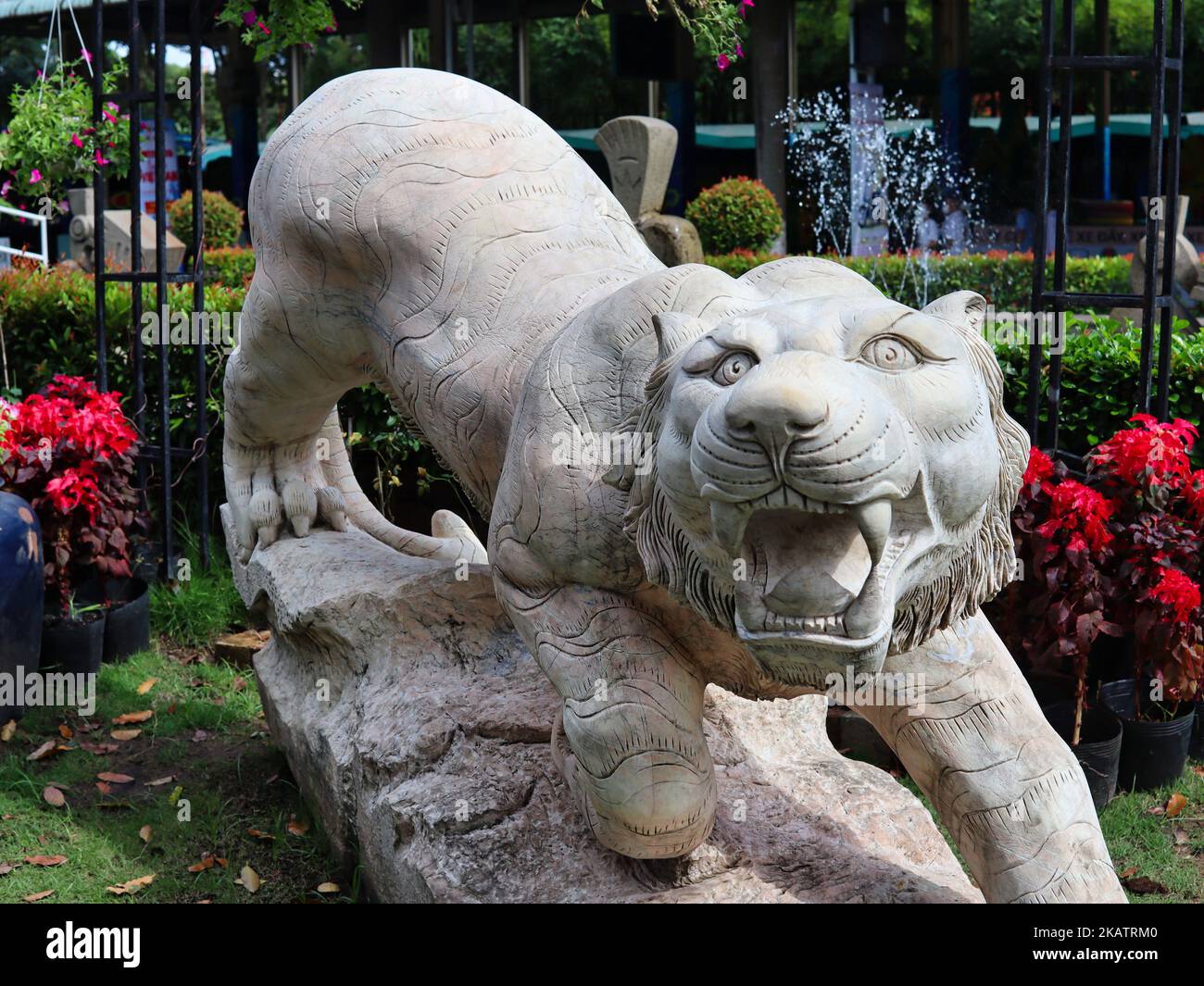 stone tiger statue vietnam ho chi minh city Stock Photo - Alamy