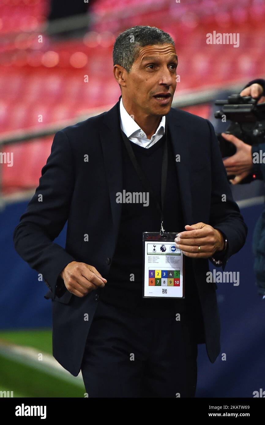 Brighton and Hove Albion manager Chris Hughton before the Premier ...