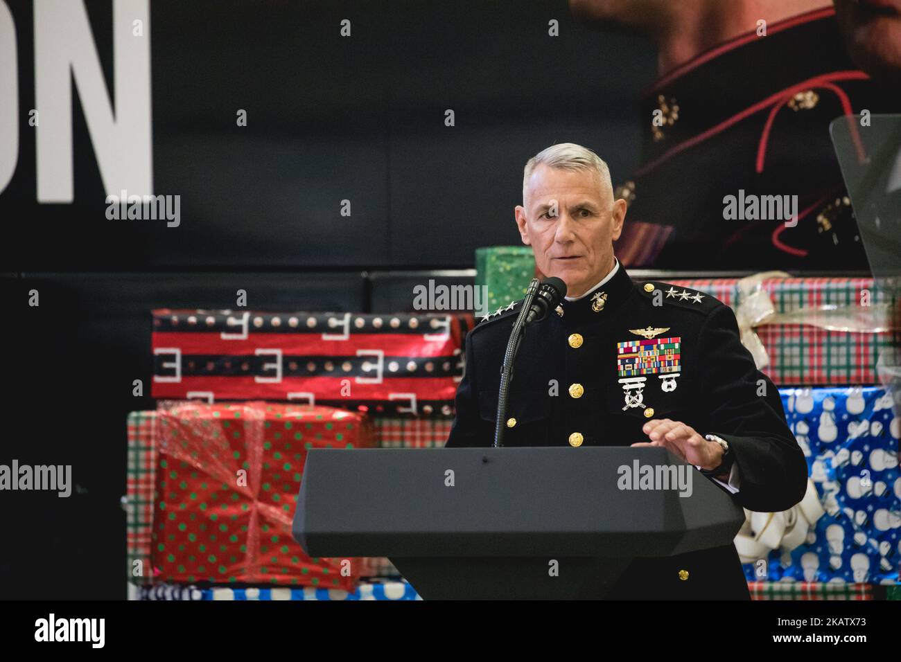 Lieutenant General Rex McMillan speaks to military kids and their ...