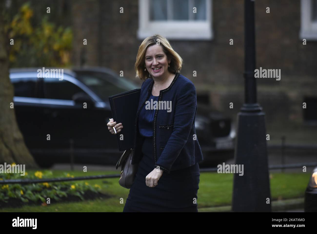 Home Secretary Amber Rudd arrives at Downing Street to formally discuss ...