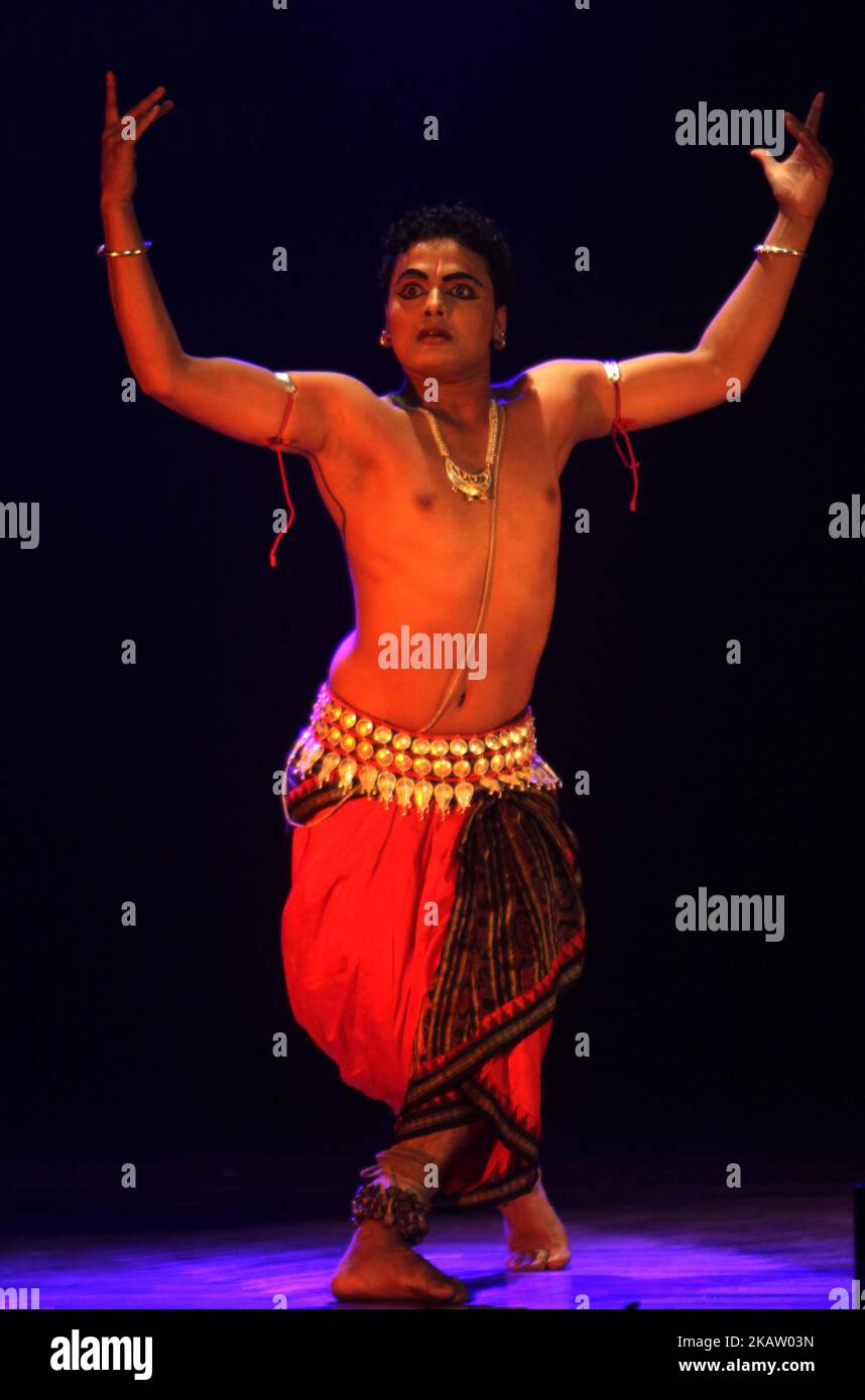 Traditional dancers performing Odissi dance in the closing ceremony of ...