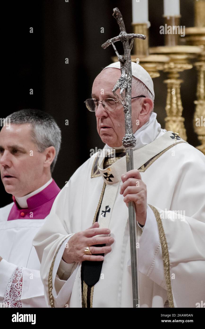 Pope Francis celebrates the Christmas Eve Mass in St. Peter's Basilica ...