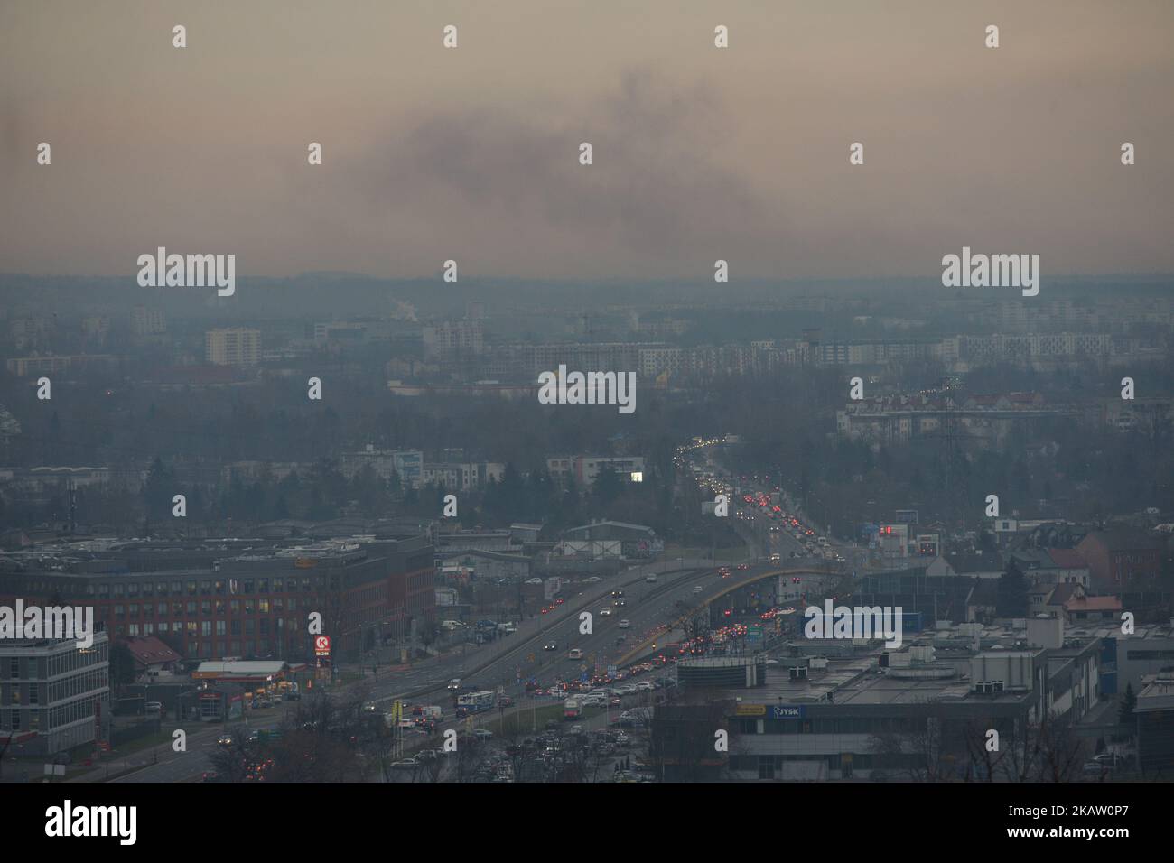 A view over Krakow, during a smog alert on December 28, as the air ...