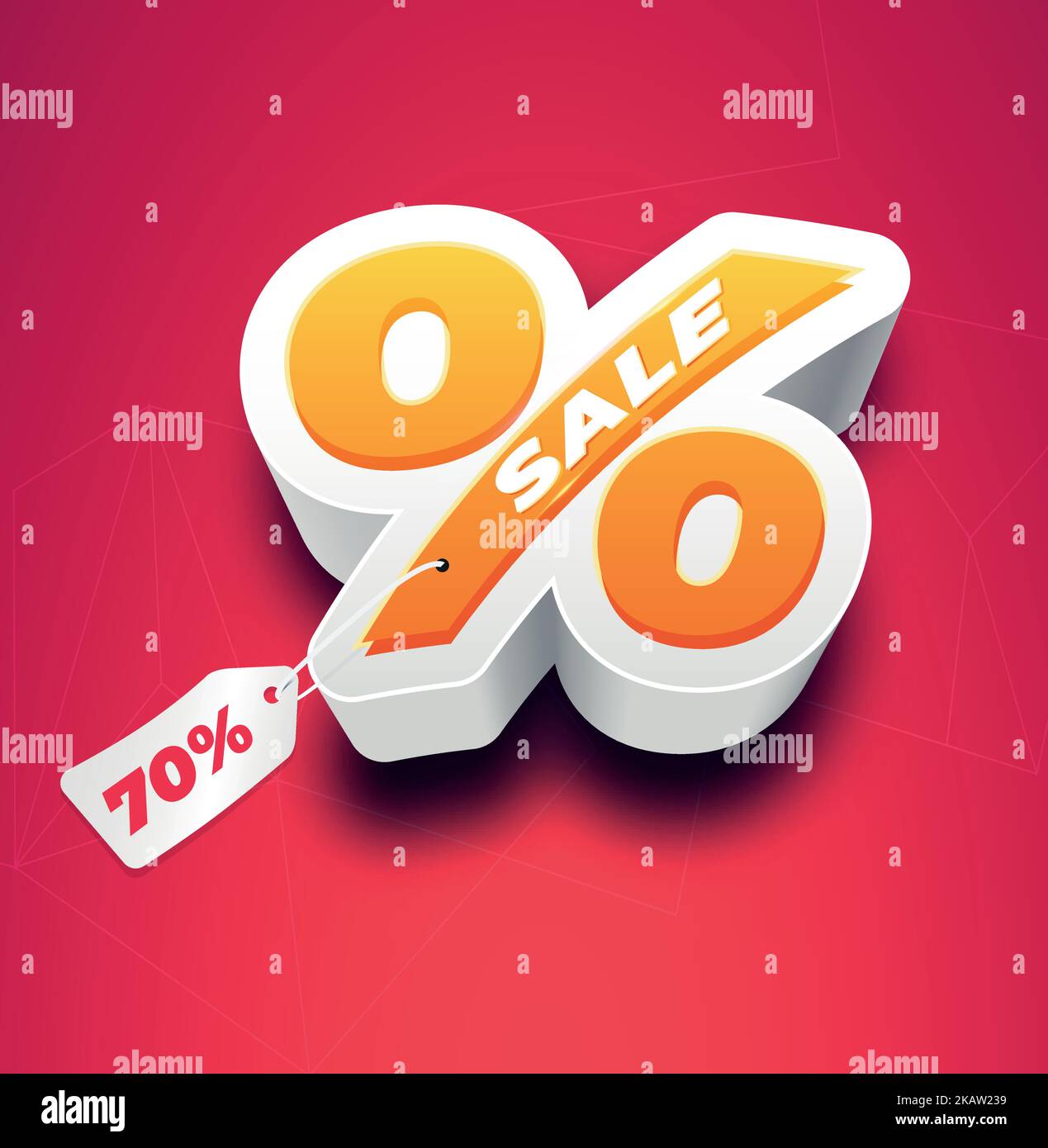 A banner with percentage symbol with tag on it and place for text on a ...