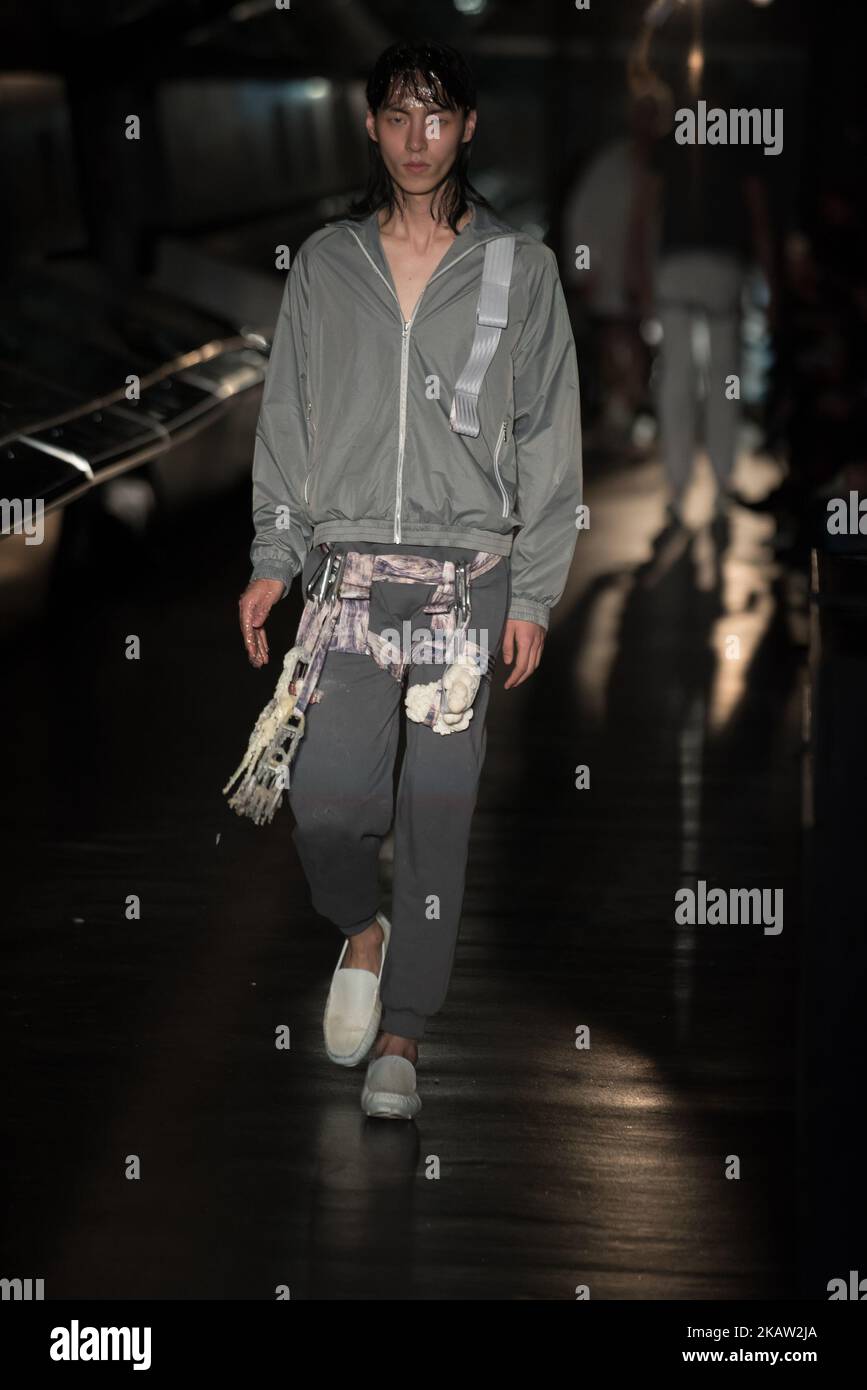 Model walks the Cottweiler's runway during the London Fashion Week Men ...