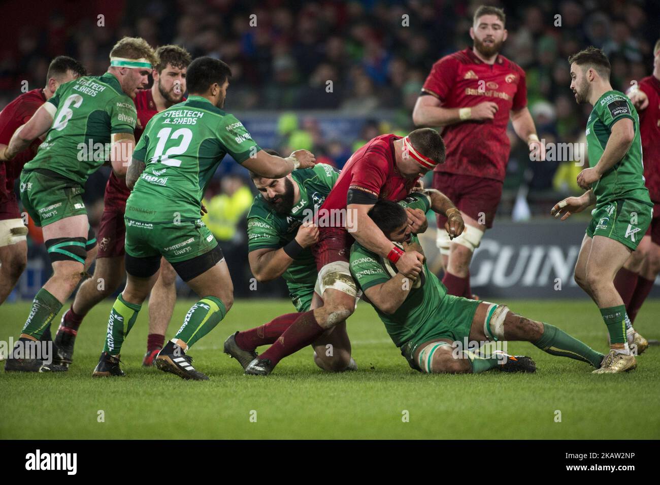 Peter McCabe and Jarrad Butler of Connacht pictured in action with CJ ...