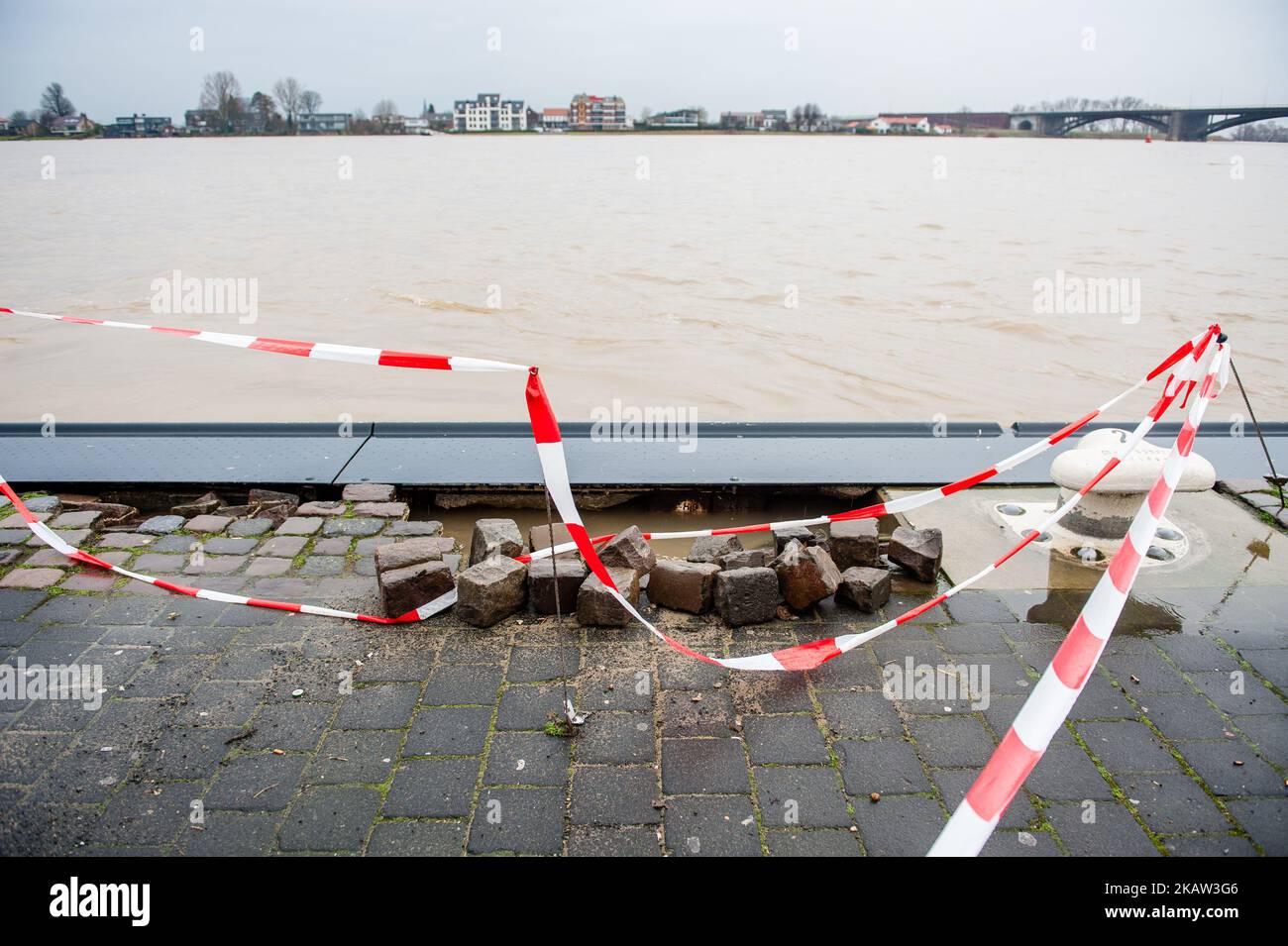 Parts of the Waalkade in Nijmegen, have suffered some damage because of ...