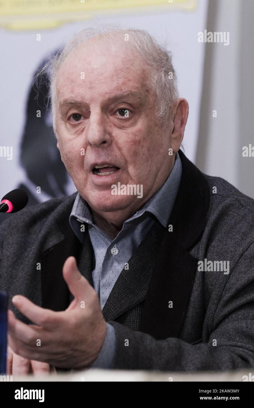 Spanish-Argentinean pianist and conductor Daniel Barenboim offers a ...