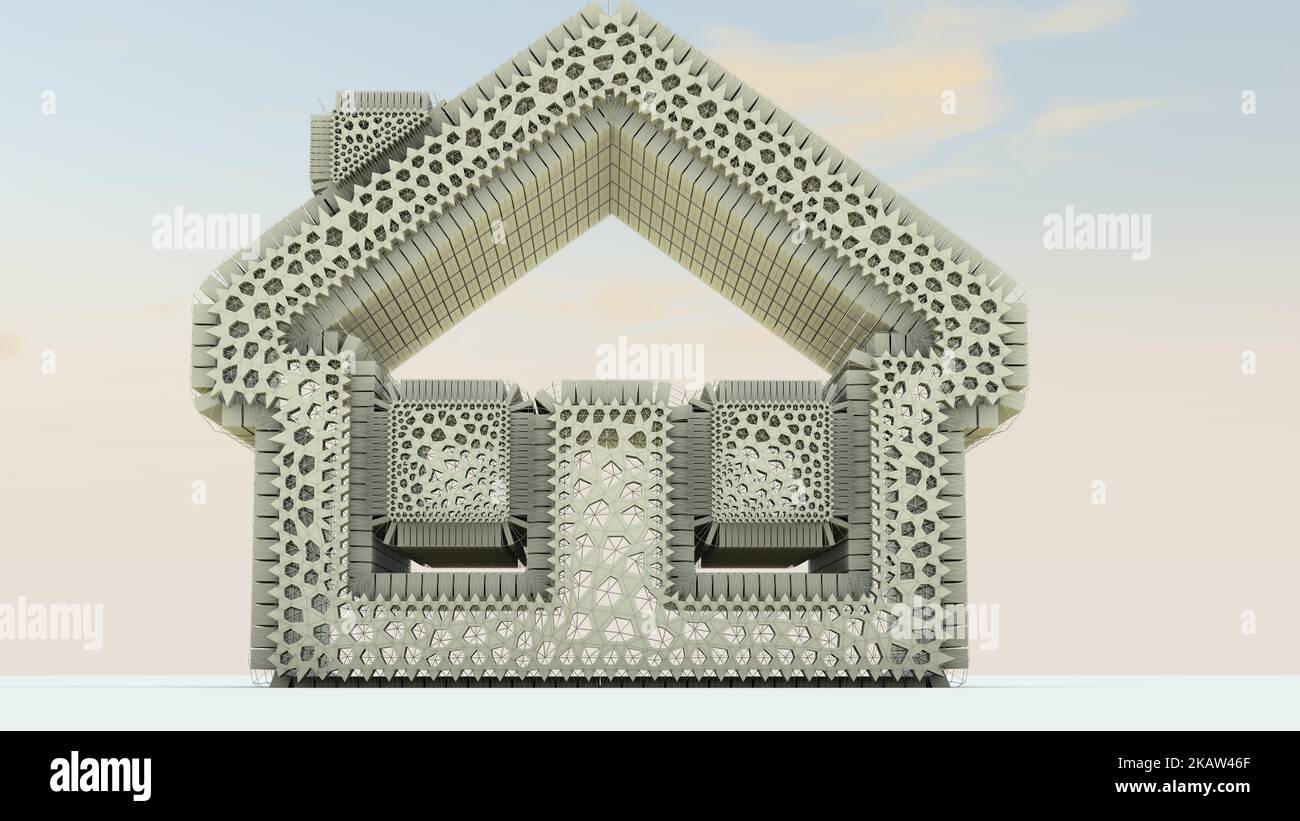 3D Illustration of a house for modern Architects, Artisans, Artists ...