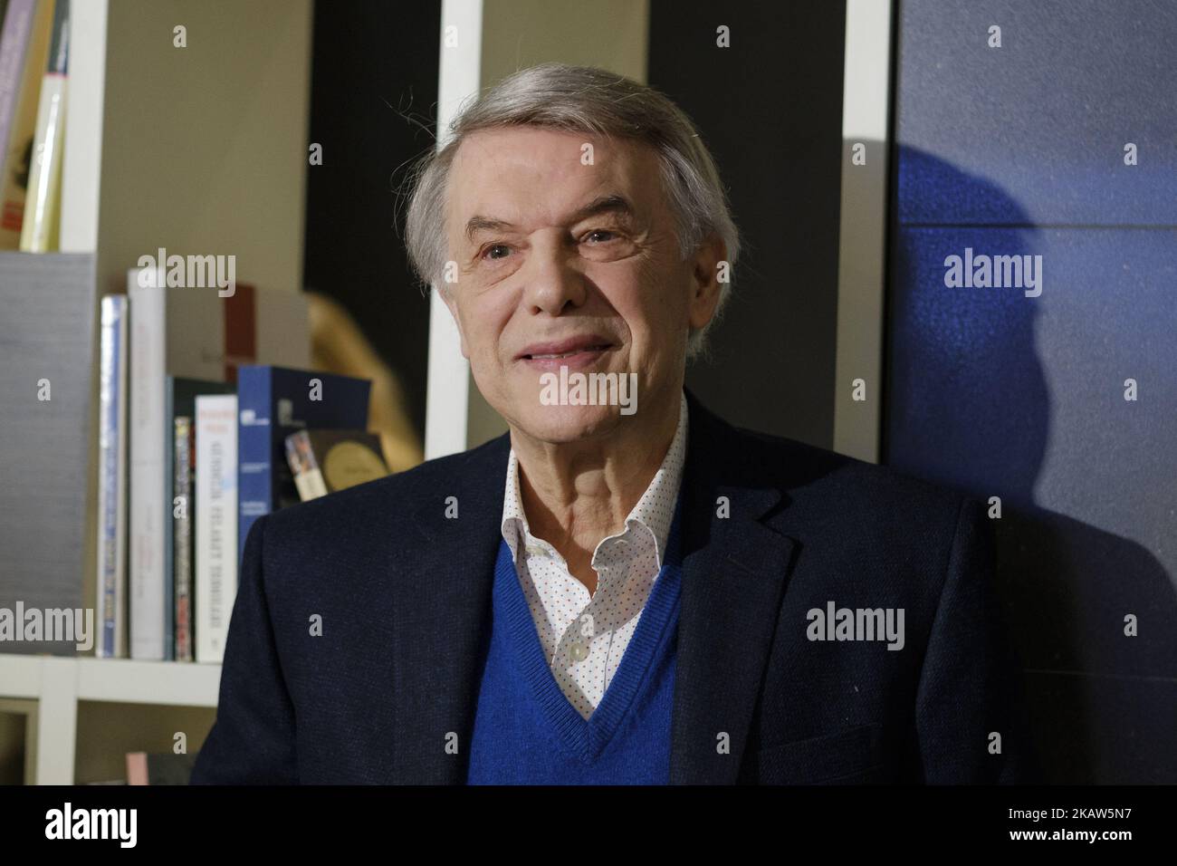 Singer Salvatore Adamo during a posed for graphic media at the Hotel ...