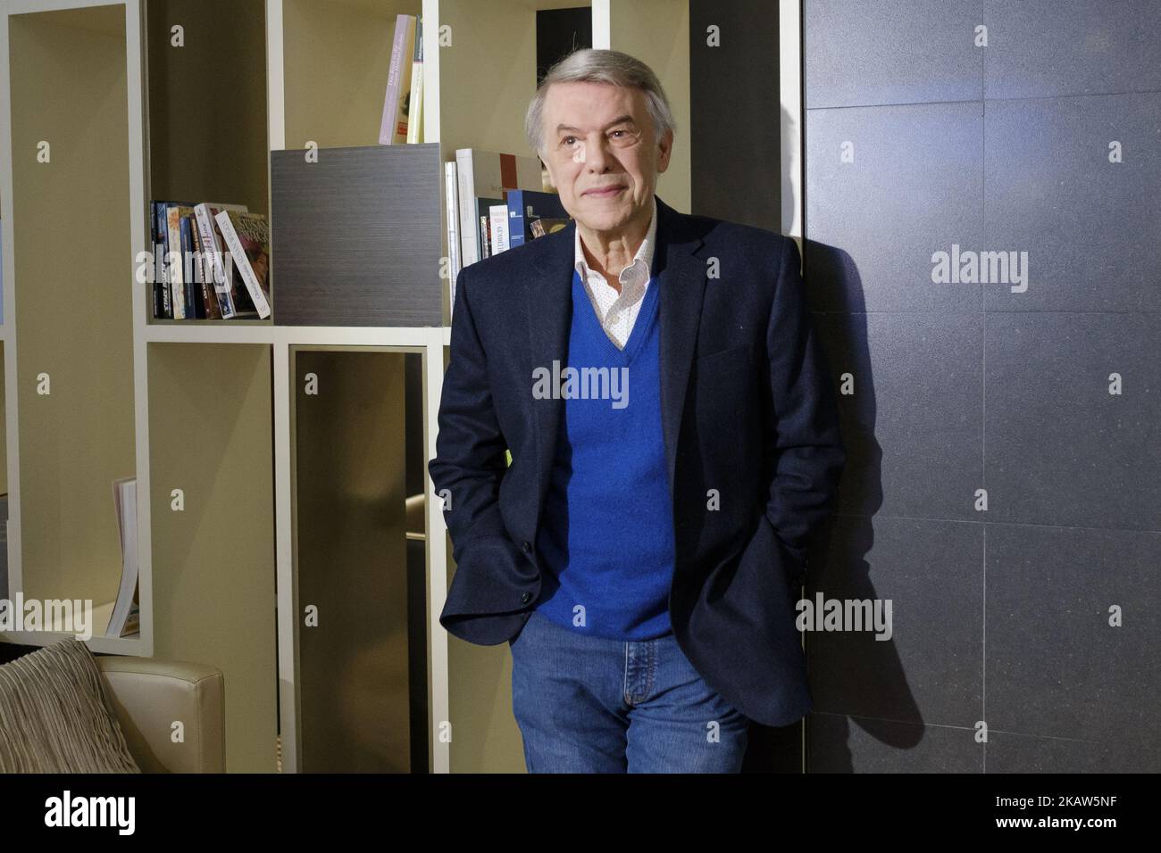 Singer Salvatore Adamo during a posed for graphic media at the Hotel ...
