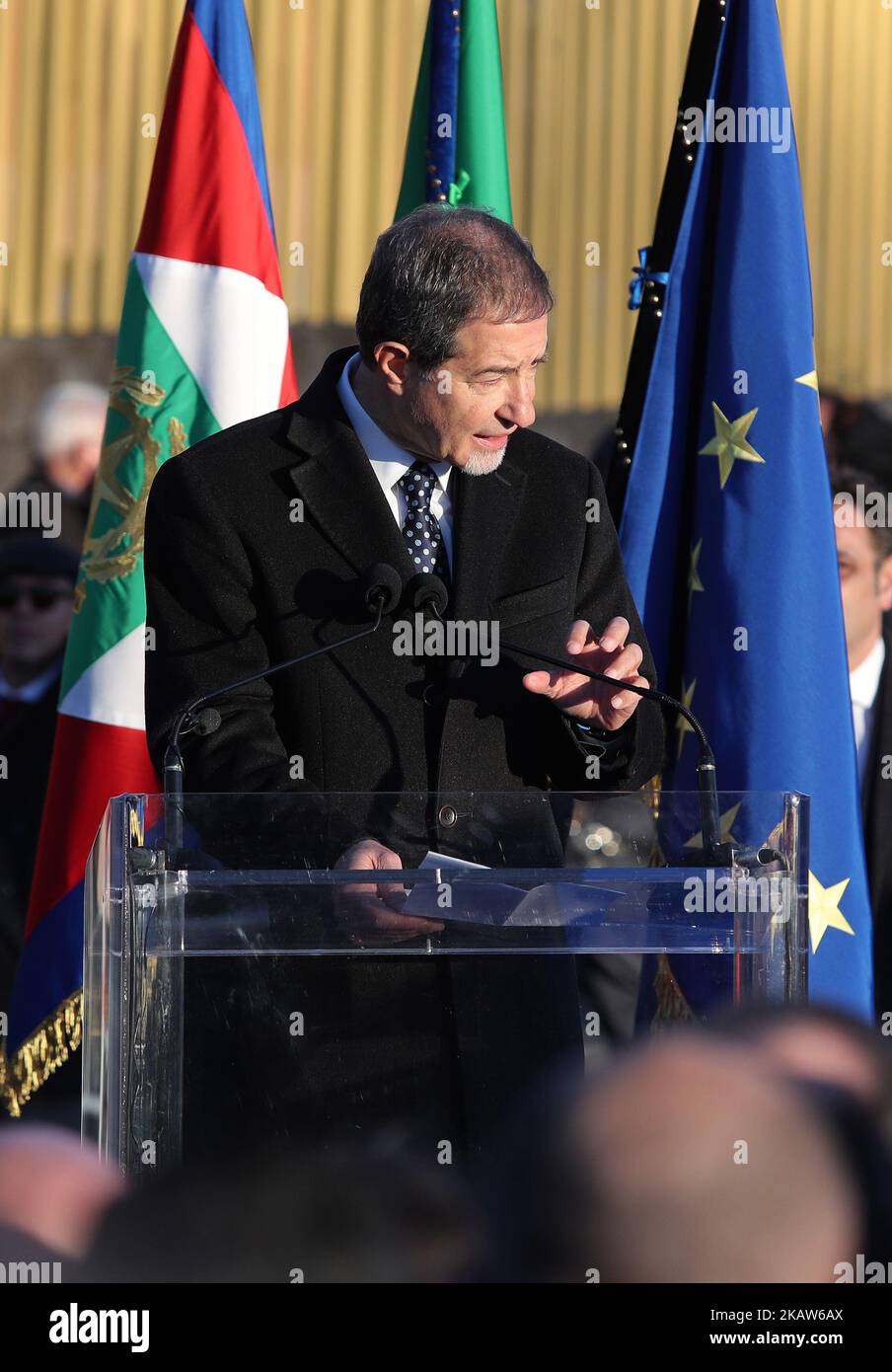Sicily Region's president Sebastiano "Nello" Musumeci speaks during the ...