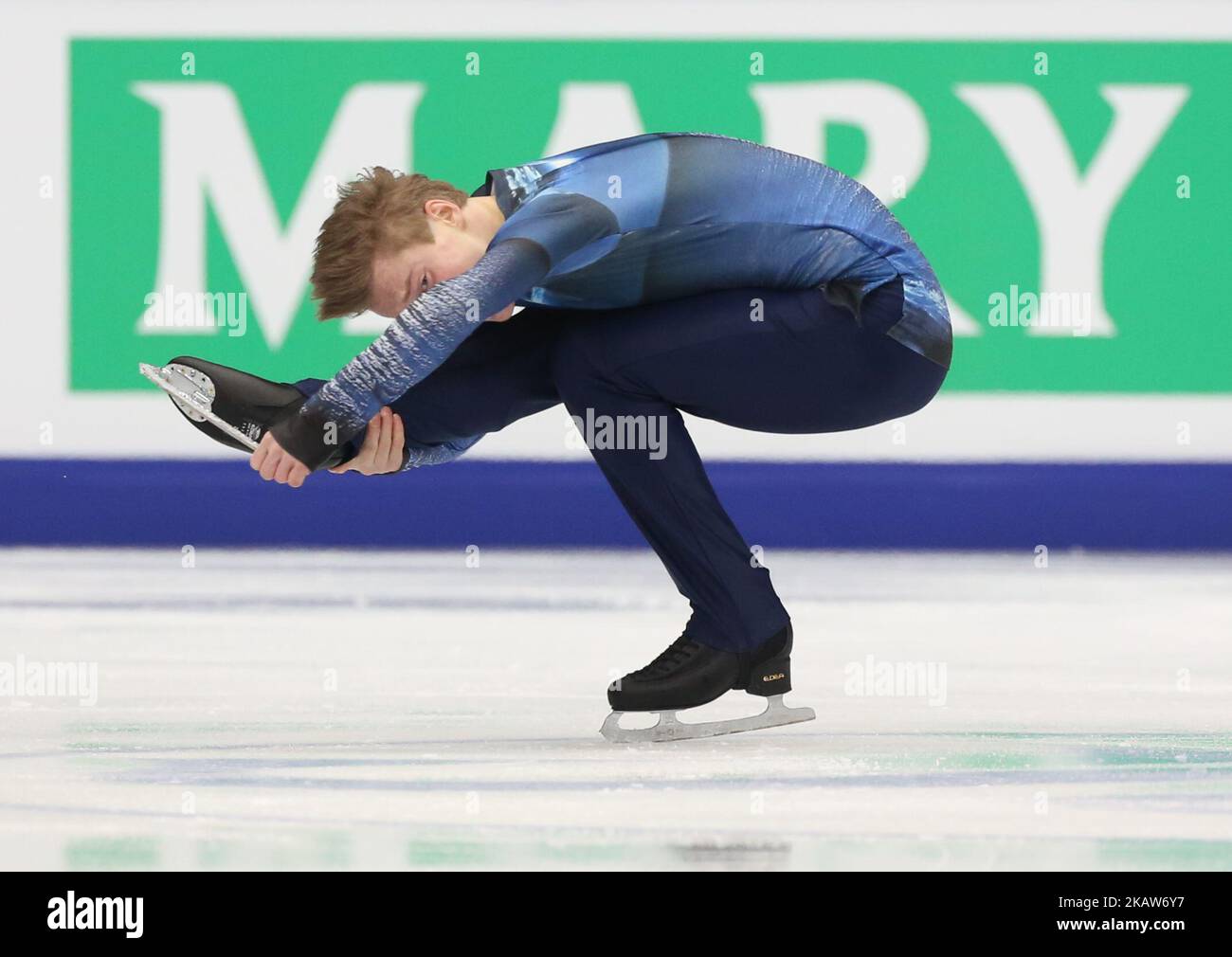 Figure skater Alexander Samarin of Russia performs his short program ...
