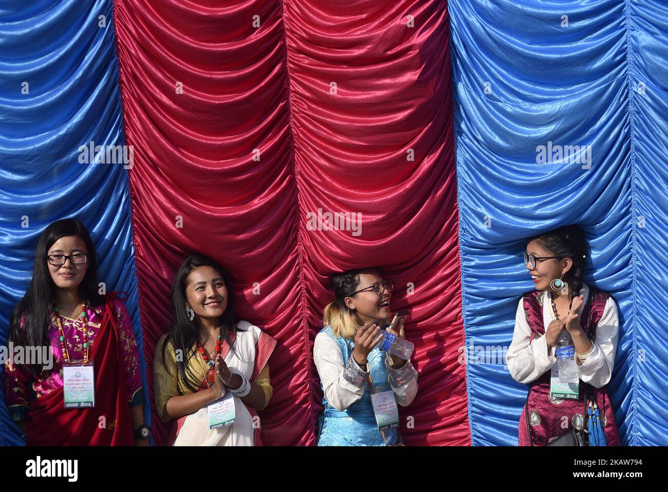 Tamang Girls in a traditional attire participate in the celebration of ...
