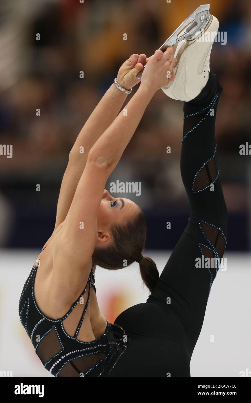 Figure skater Loena Hendrickx of Belgium performs during a ladies's ...