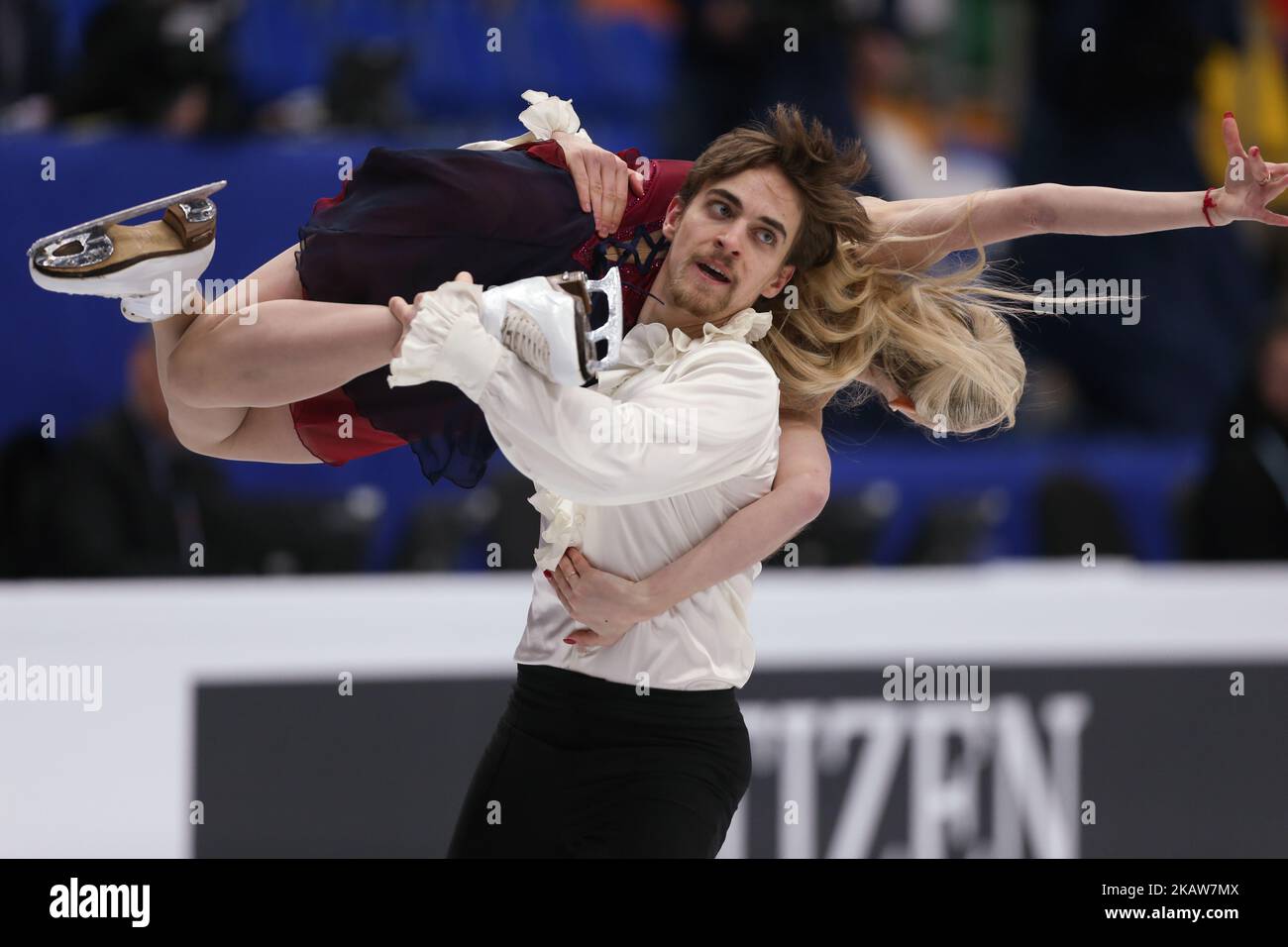 Anna Yanovskaya and Adam Lukacs of Hungary perform during an ice dance ...