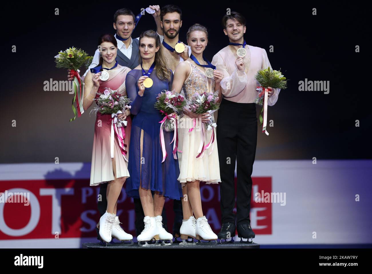 Ekaterina Bobrova and Dmitri Soloviev of Russia, left and silver ...