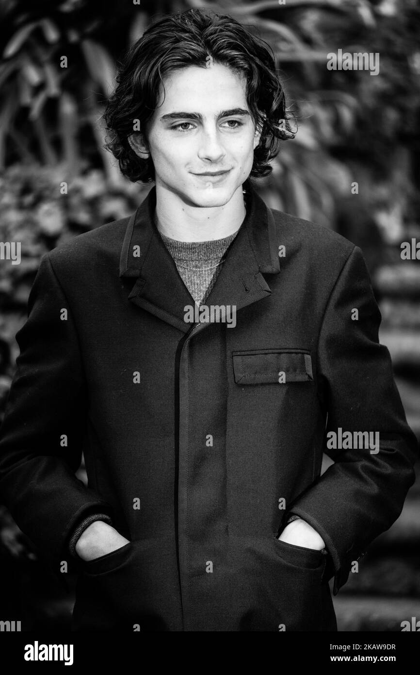 Timothee chalamet attending Black and White Stock Photos & Images - Alamy