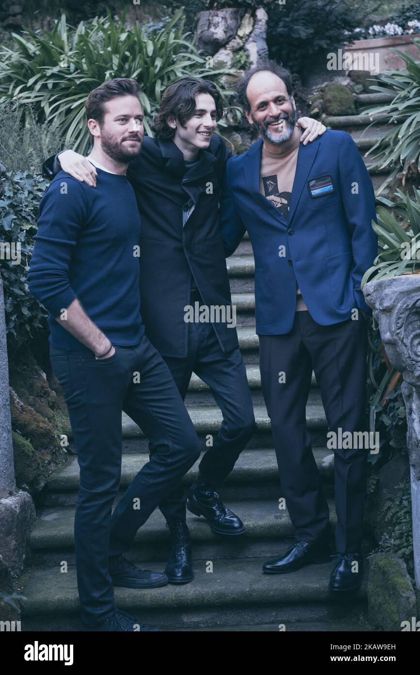 Director luca guadagnino and timothee chalamet hi-res stock photography ...