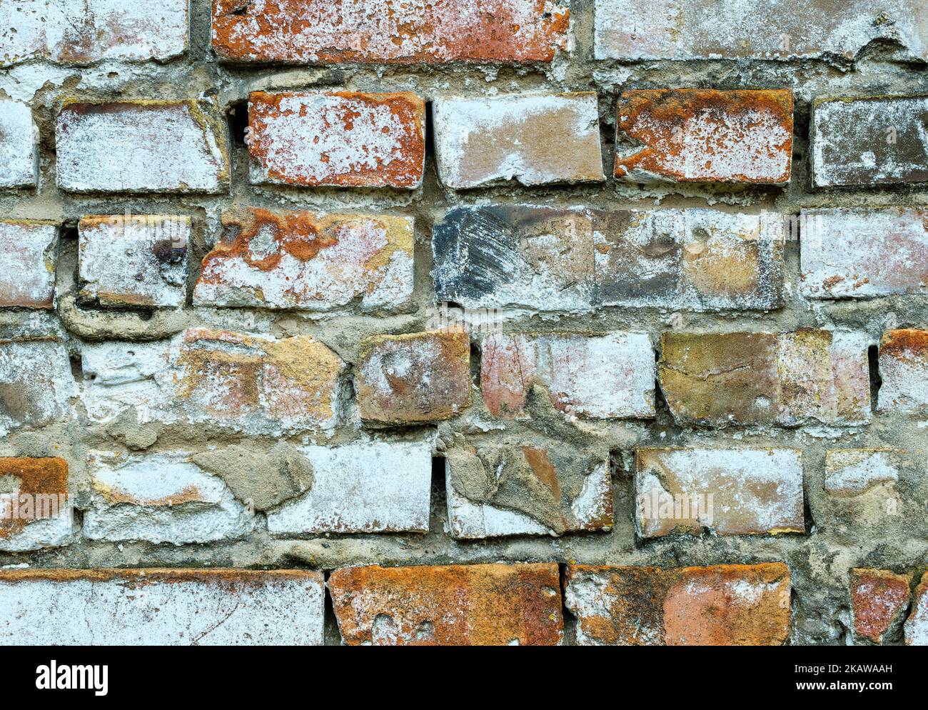 The old crumbling brick wall is weathered and collapsed Stock Photo - Alamy