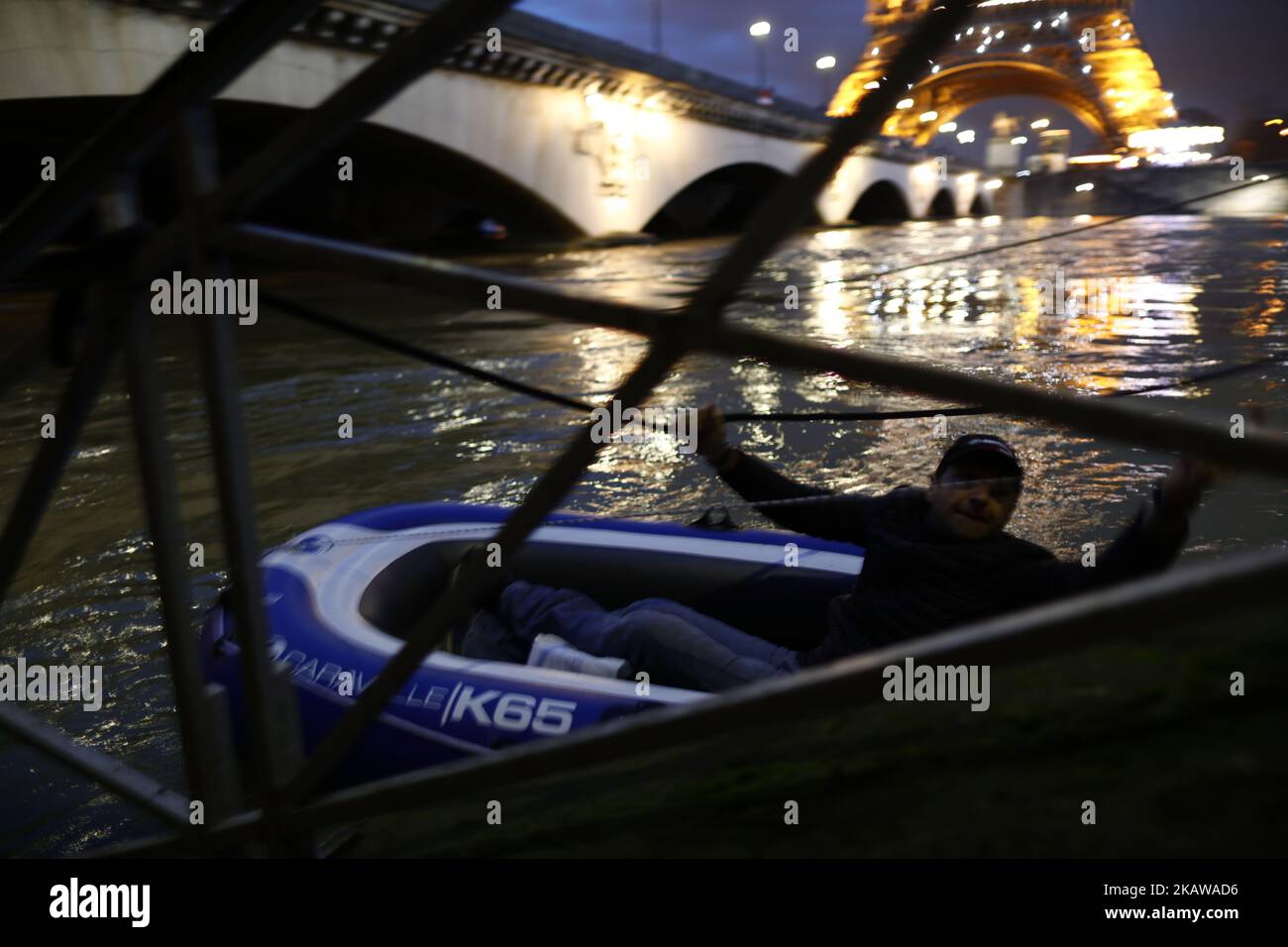 A general view along the rain-swollen River Seine as water levels ...