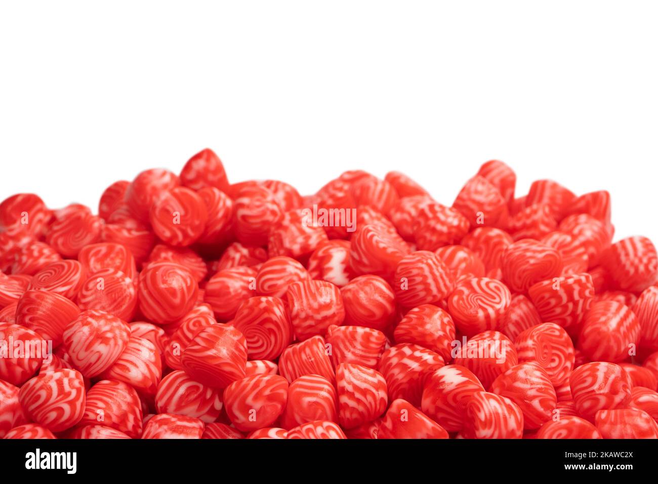 Red round tasty gummy candies islolated on a white background Stock ...