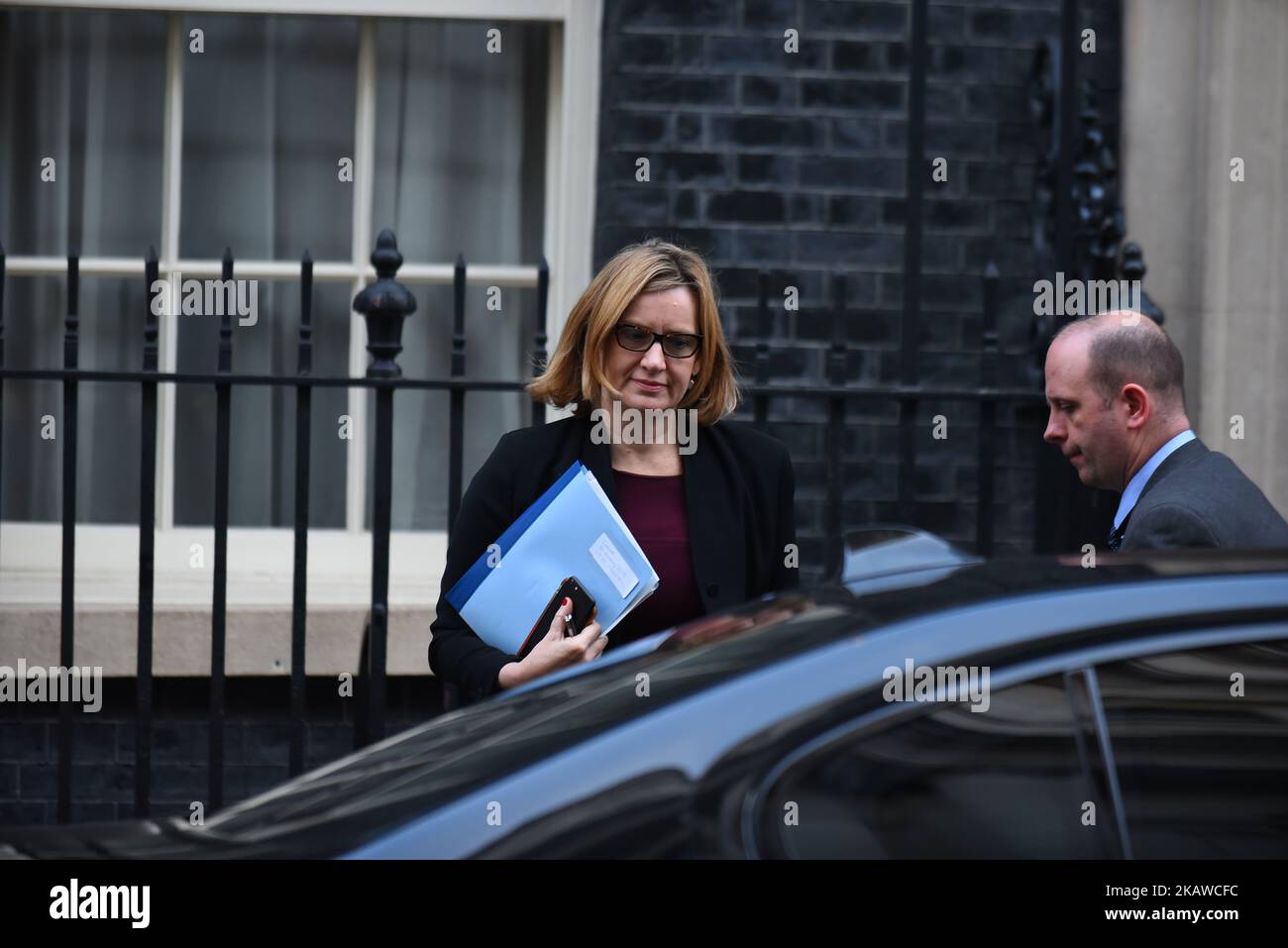 Home Secretary Amber Rudd leaves number 10 following a Cabinet meeting ...