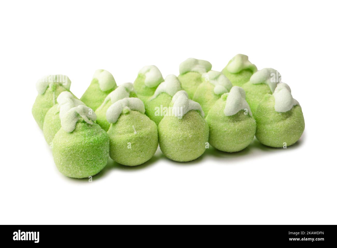 Green marshmallow candy isolated on a white background Stock Photo - Alamy