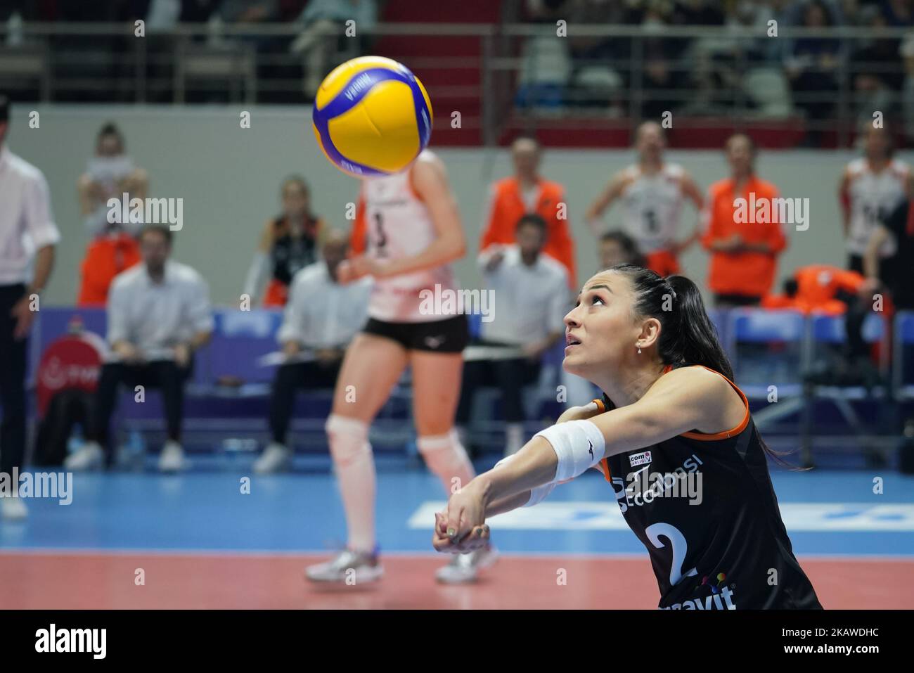 ISTANBUL, TURKEY - APRIL 22, 2022: Simge Sebnem Akoz in action during ...