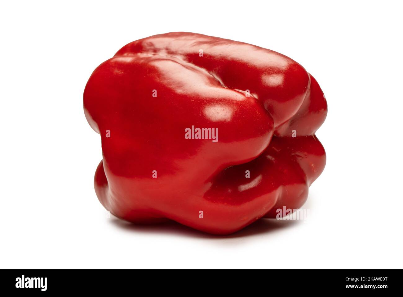 Red bell pepper isolated on white background Stock Photo - Alamy