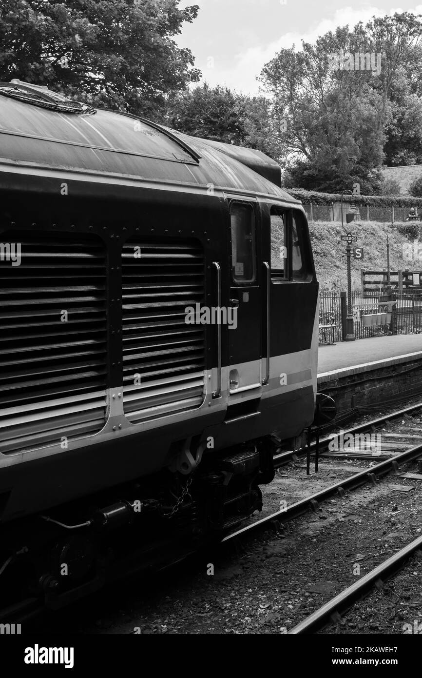 Close up of locomotive diesel at platform Stock Photo - Alamy