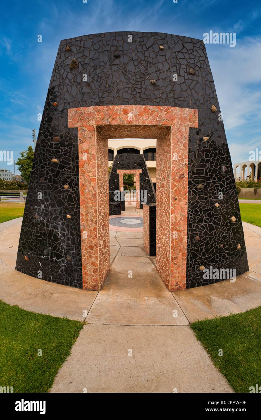 A vertical of the Aztec Sculpture on the Campus of San Diego State ...