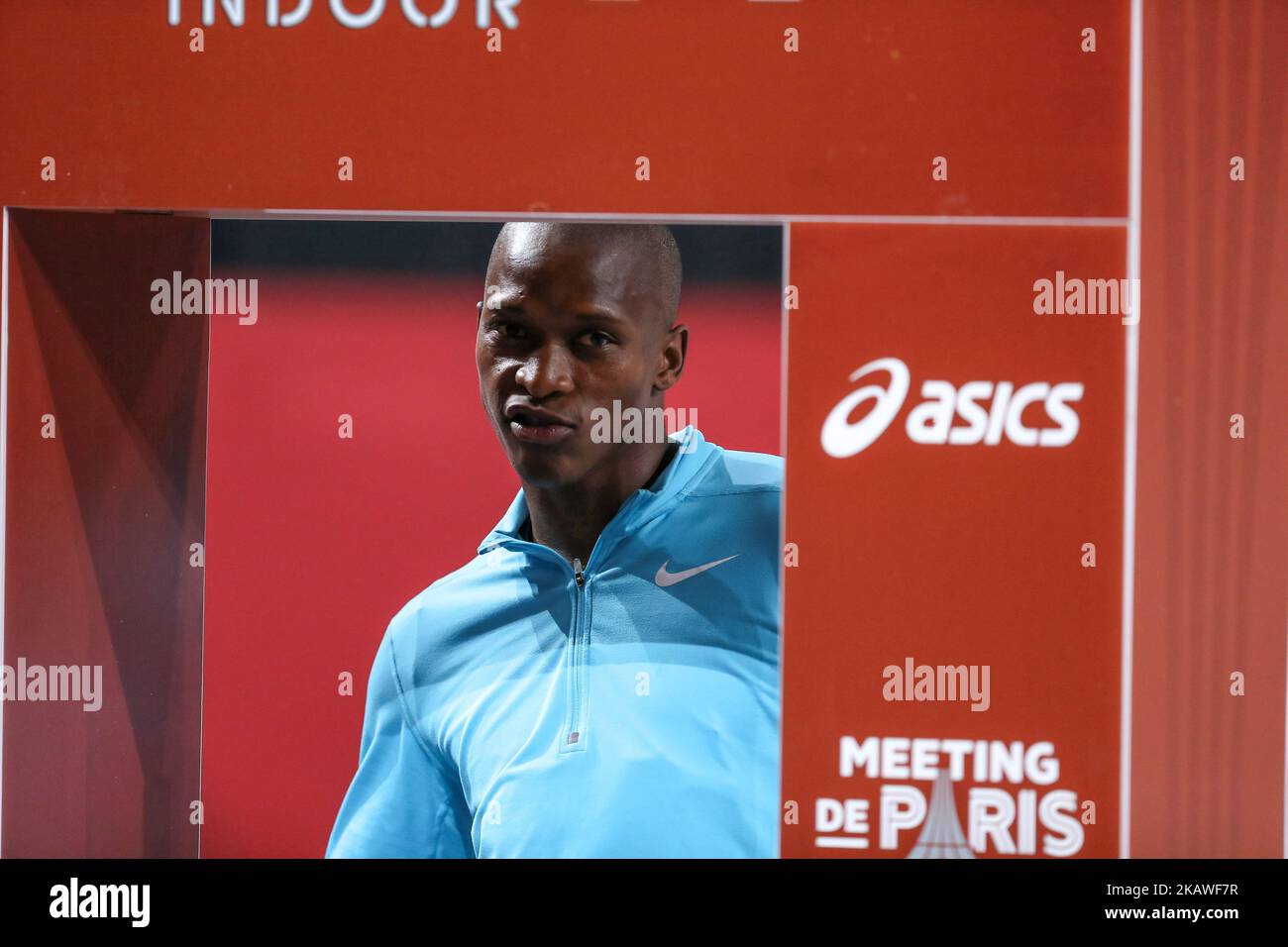 Luvo Manyonga of South Africa competes in long jump during the ...