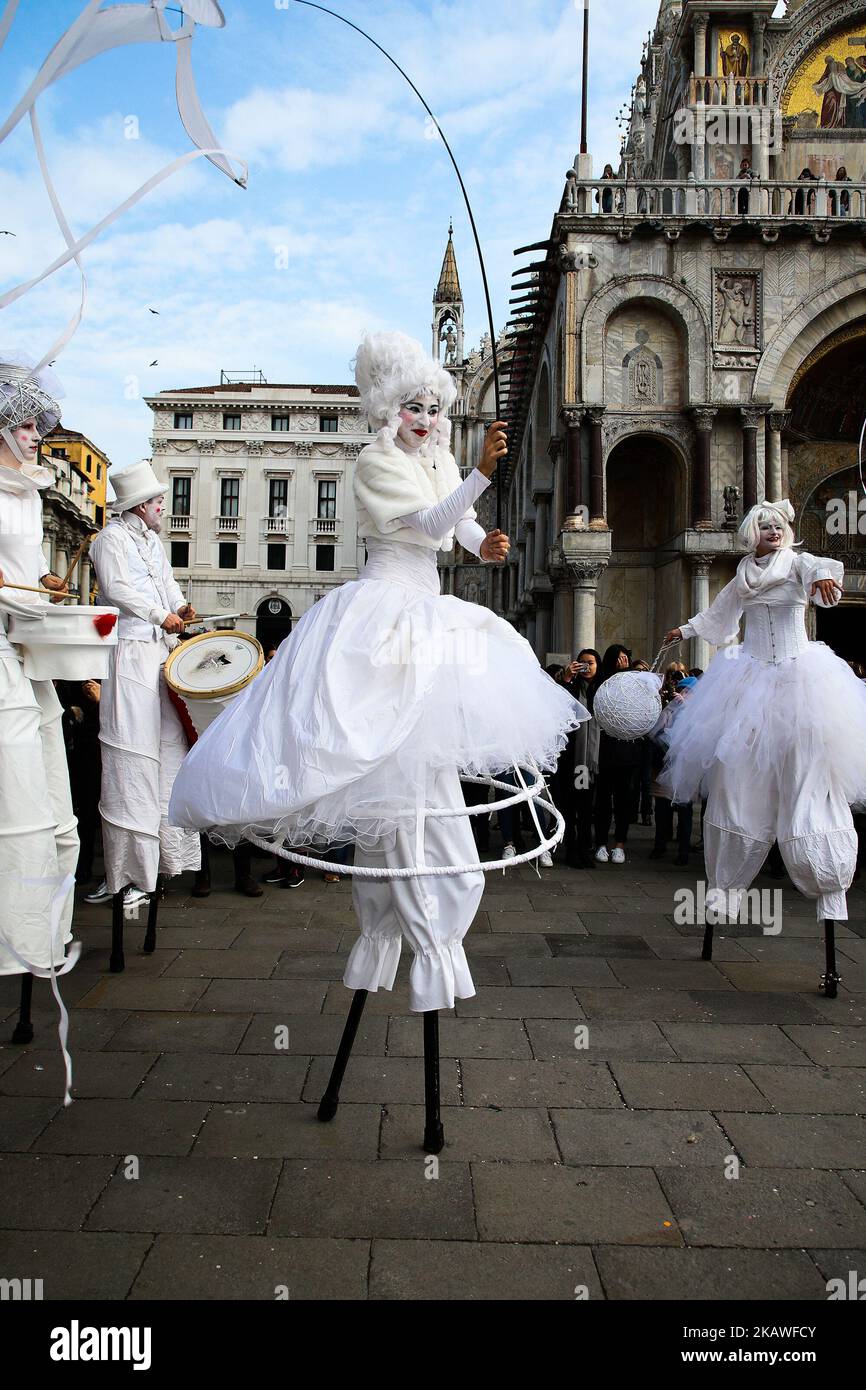 People wearing costumes attend the traditional events of Carnival ...