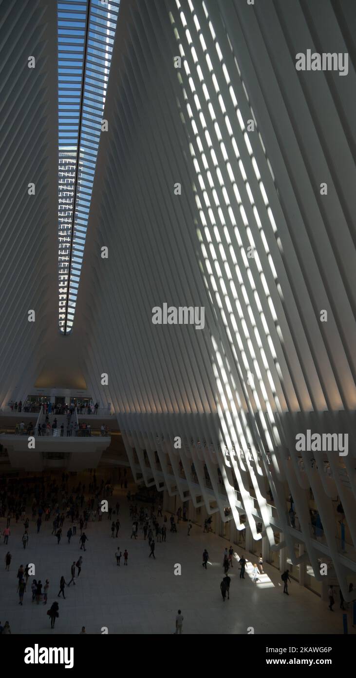 An interior view of the Oculus station with beautiful details in New ...