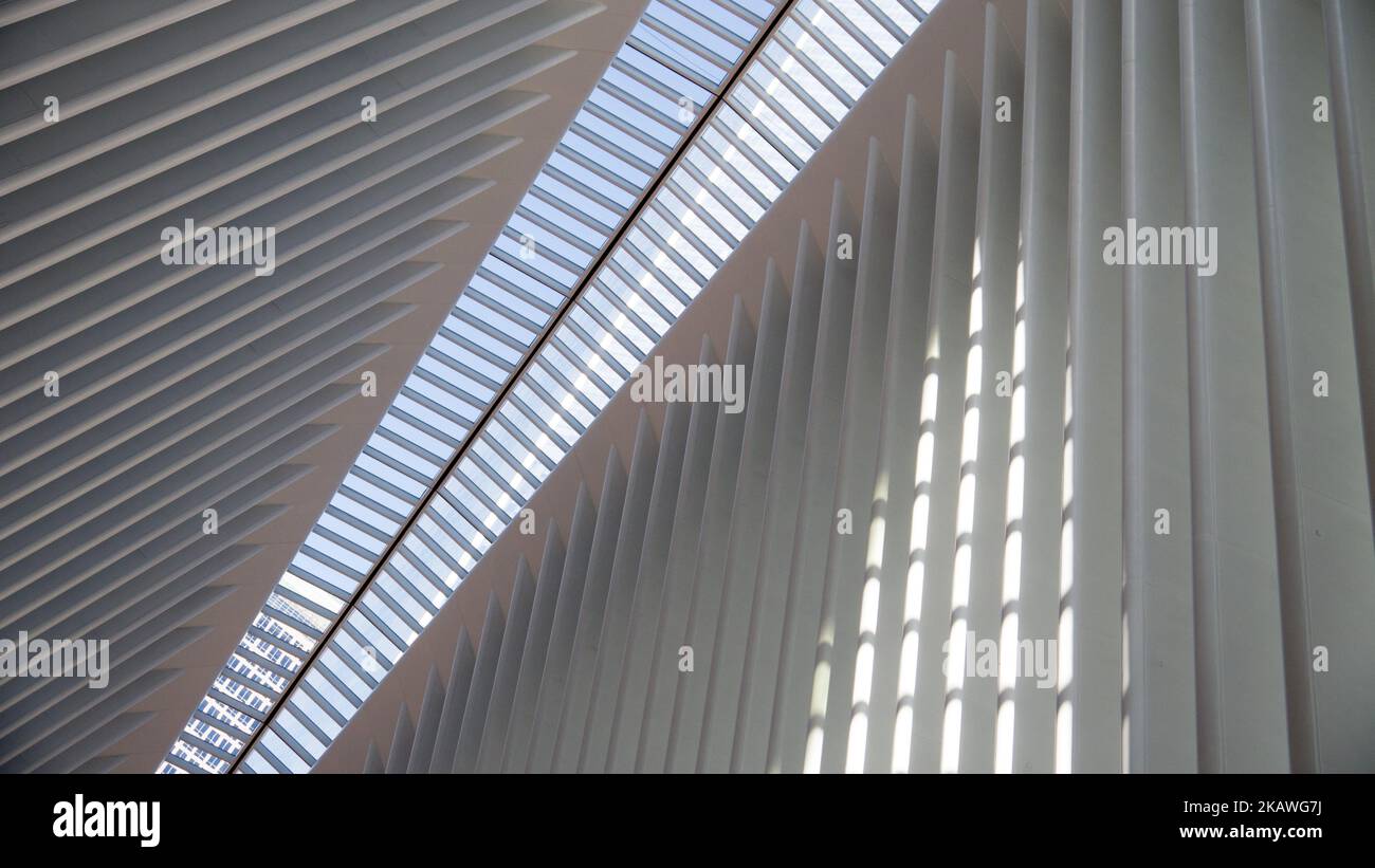 An interior view of the Oculus station with beautiful details in New ...