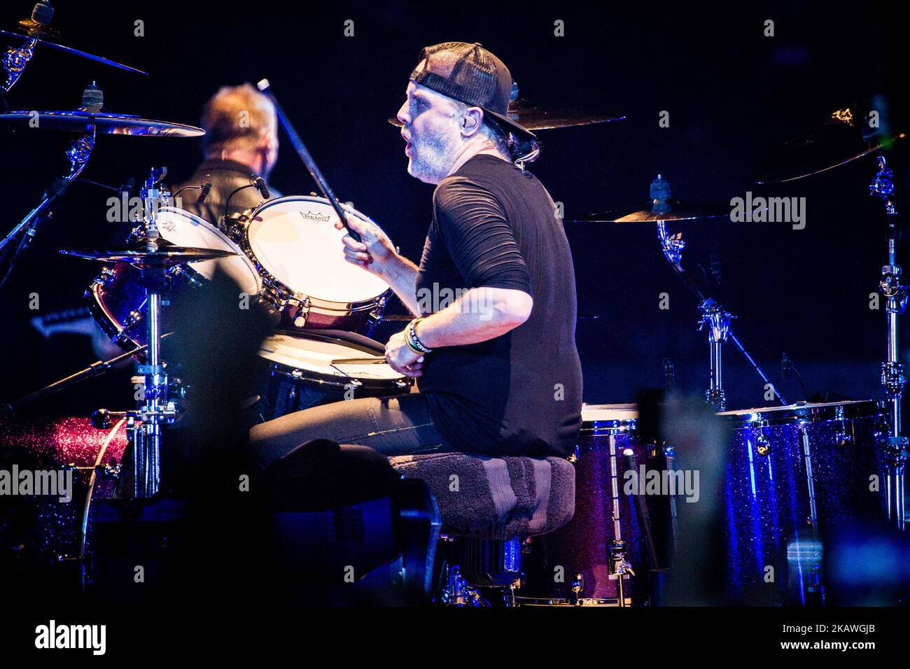 Lars Ulrich of the american heavy metal band Metallica performing live ...
