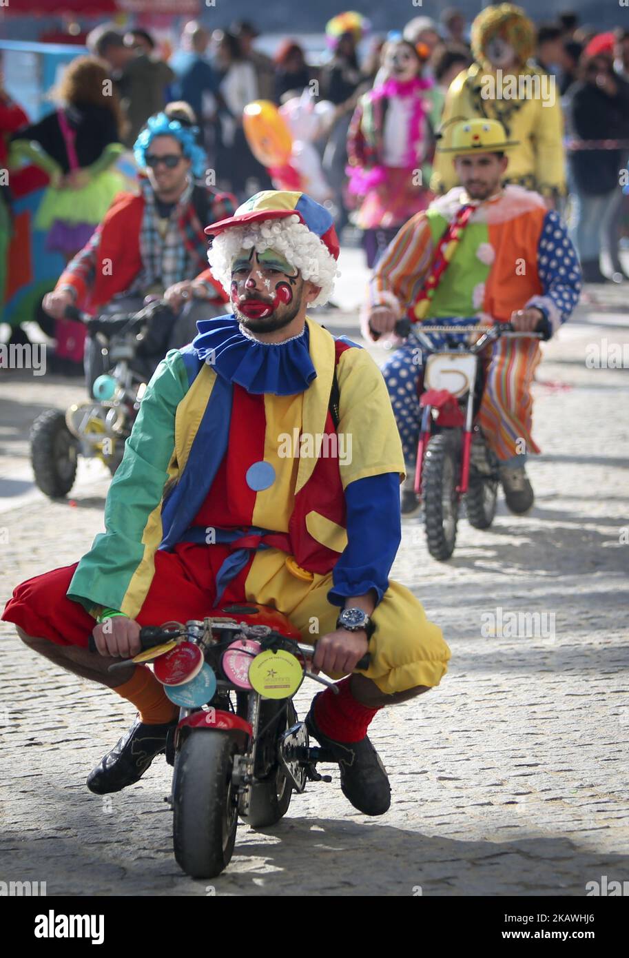 People dressed as clowns take part on the Carnival Clown's Parade at ...