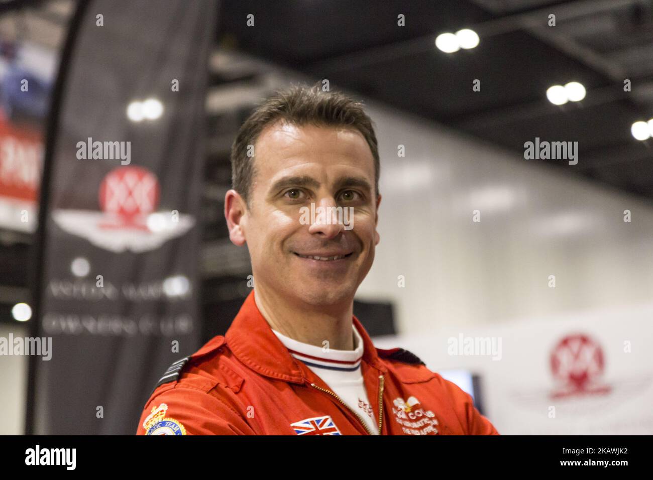 RAF Red Arrows Squadron Leader Adam Collins with Aston Martin 10 at the ...