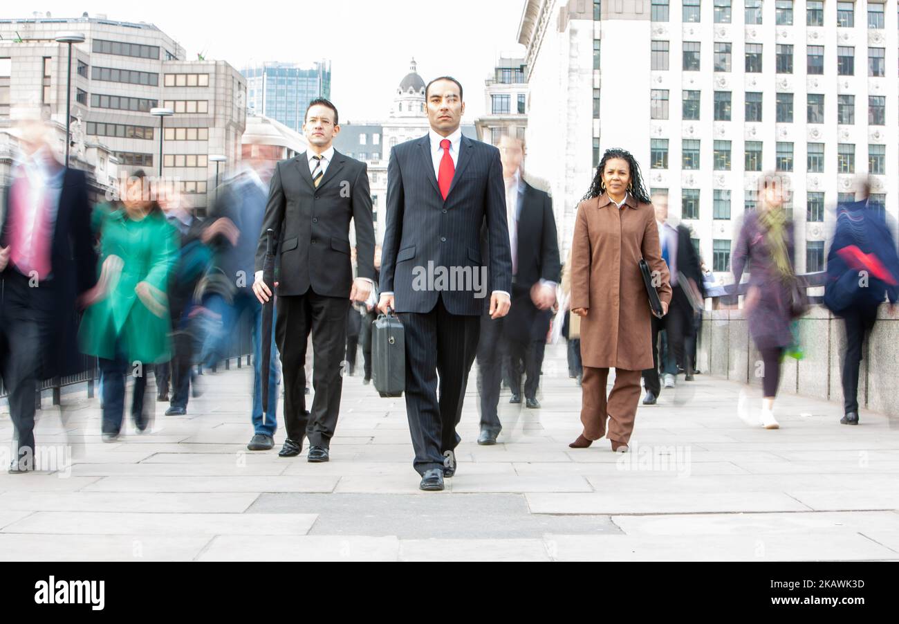 London Professionals, Commuters. Abstract rush hour business portrait ...