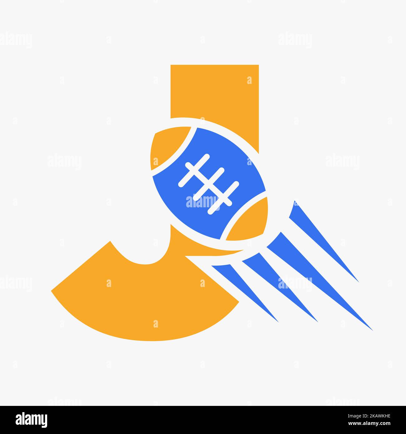 Letter J Rugby Logo Concept With Moving Rugby Ball Icon. Rugby Sports ...