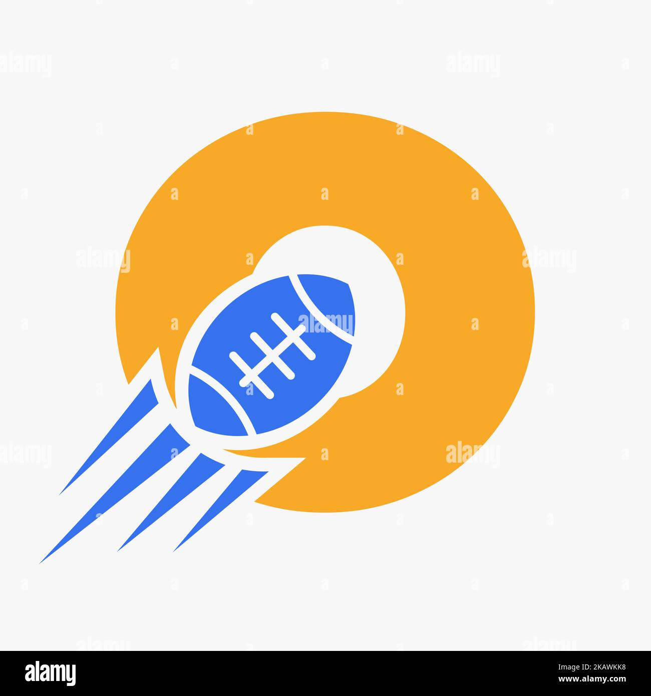 Letter O Rugby Logo Concept With Moving Rugby Ball Icon. Rugby Sports ...