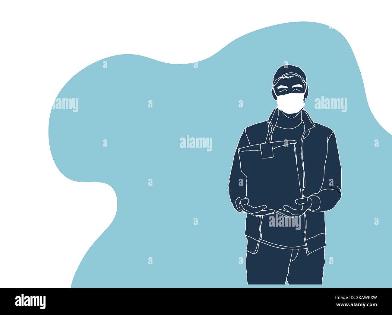 Delivery man with box.Delivery Services. Flat design modern vector ...