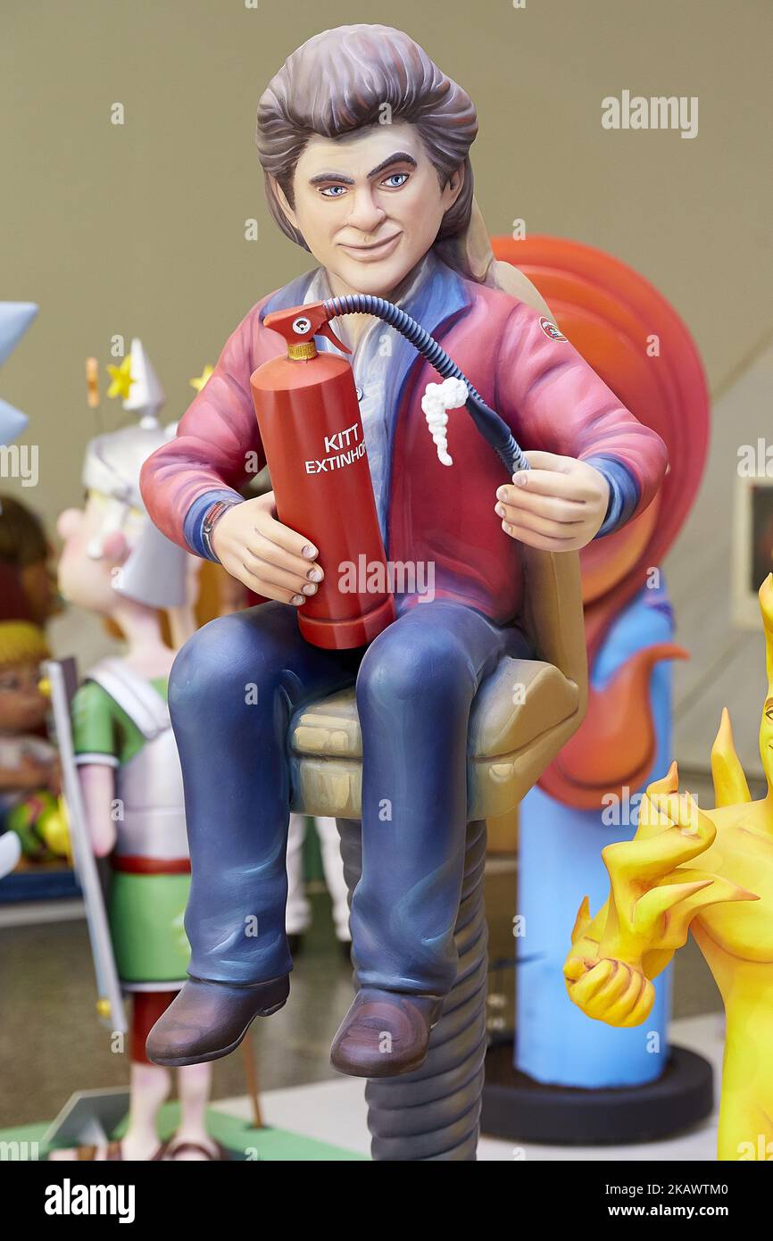 A 'ninot' (puppet) depicting American actor David Hasselhoff is ...