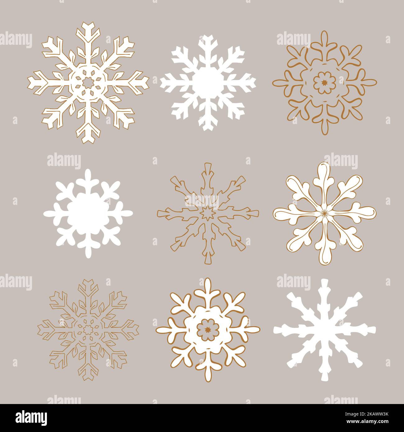 Snowflakes set vector illustration Stock Vector Image & Art - Alamy