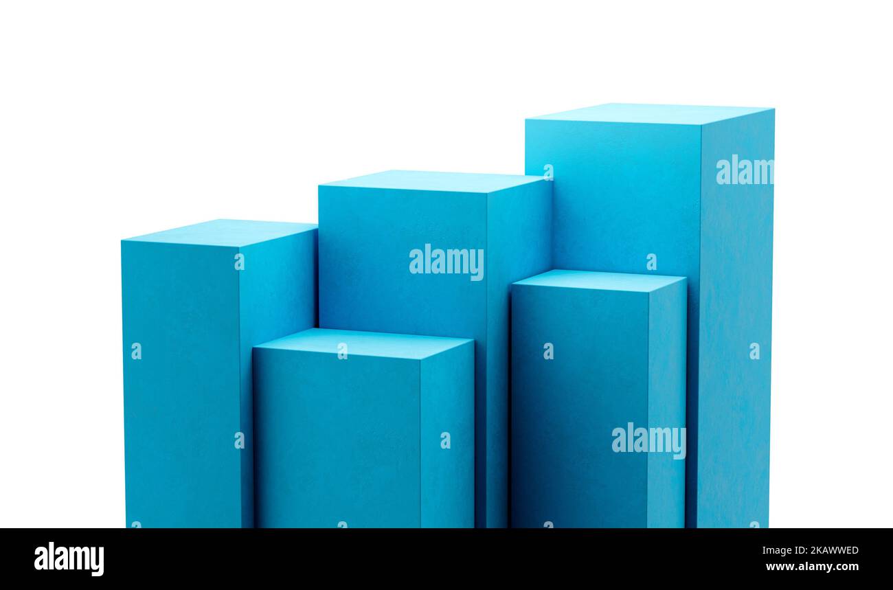 Five podiums standing. Minimal scene. 3d illustration Stock Photo - Alamy