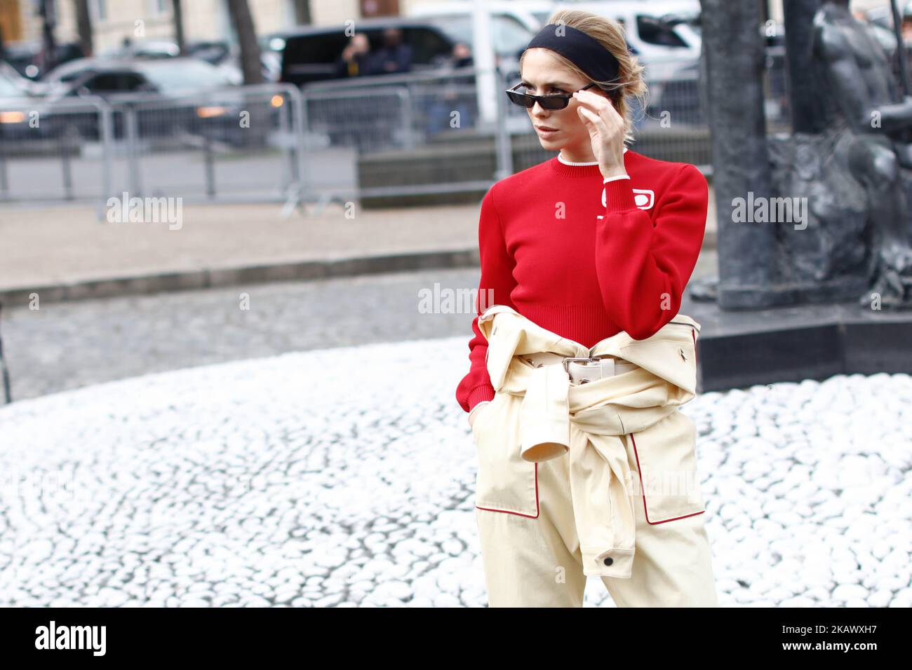 Elena Perminova attends the Miu Miu show as part of the Paris Fashion ...